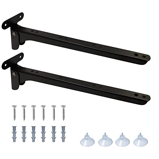 12 Inch Shelf Brackets Anti-Rust Solid Industrial Metal Floating ...